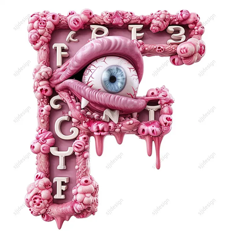 Silly Surrealism Letter Monsters Midjourney Prompt | PromptBase