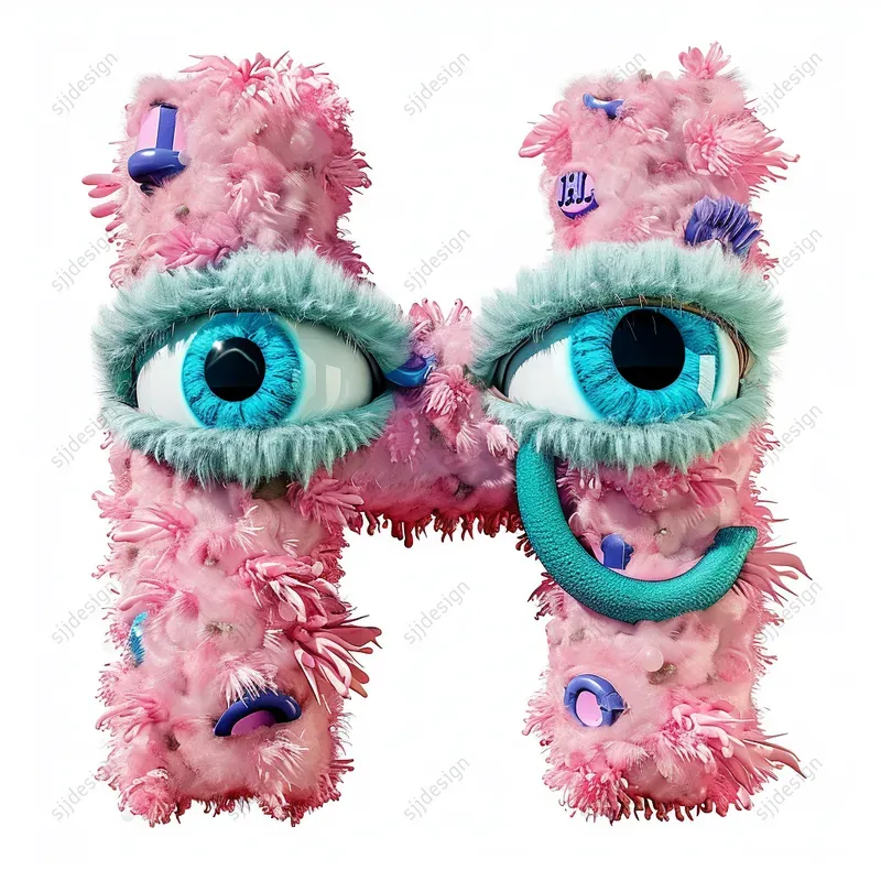 Silly Surrealism Letter Monsters Midjourney Prompt | PromptBase