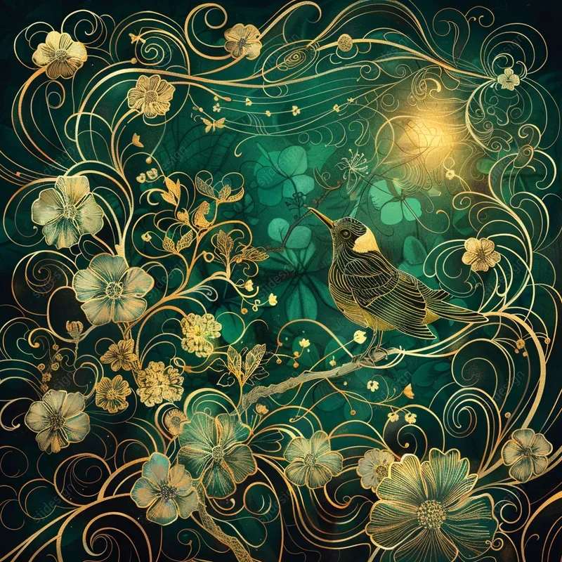 Golden Verdant Creations Midjourney Prompt | PromptBase