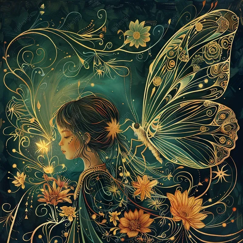 Golden Verdant Creations Midjourney Prompt | PromptBase