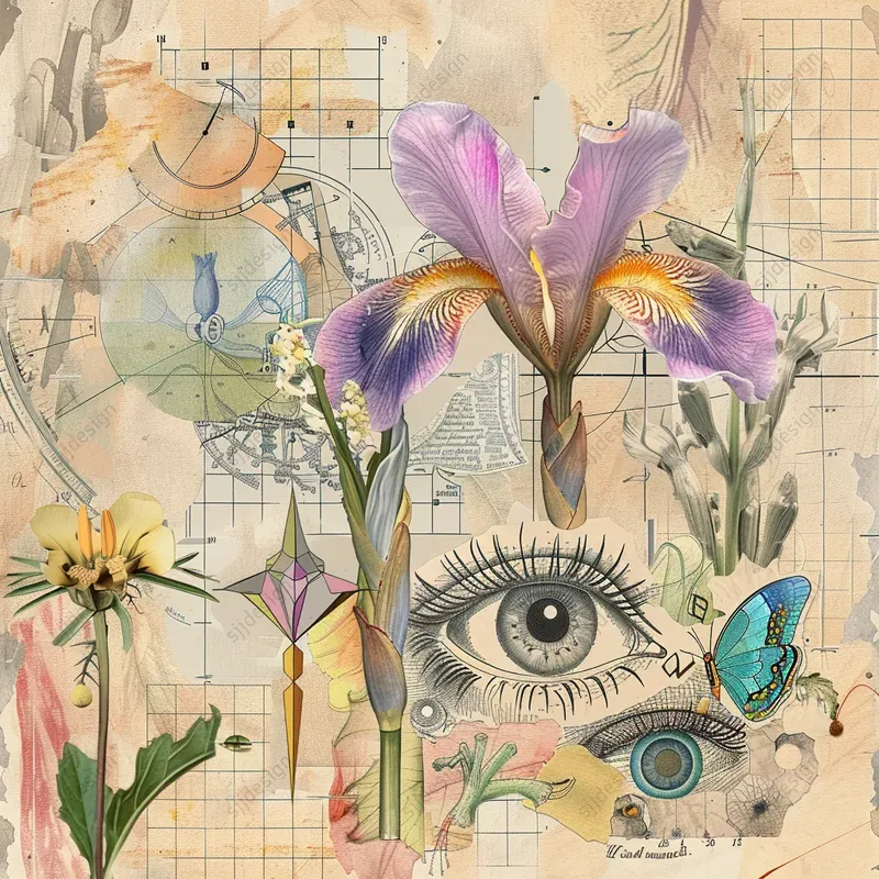 Floral Renaissance Grid Drawings Midjourney Prompt | PromptBase