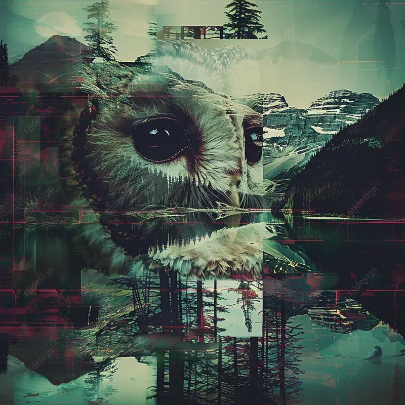 Dreamy Brutalist Pixelscape Collage Art Midjourney Prompt | PromptBase