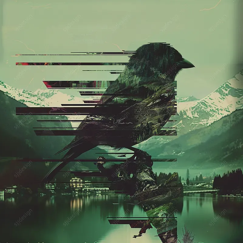 Dreamy Brutalist Pixelscape Collage Art Midjourney Prompt | PromptBase