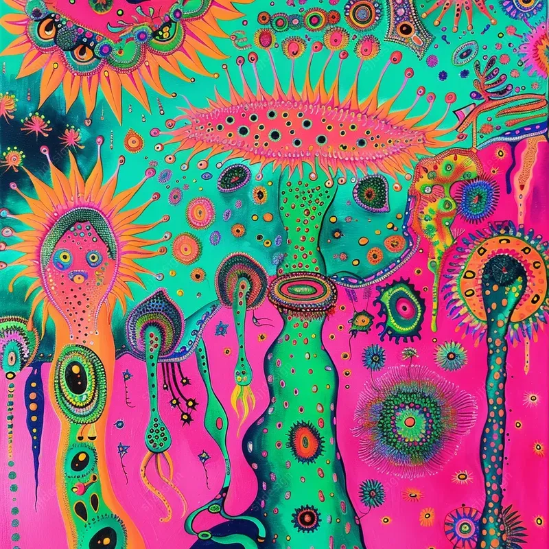 Psychedelic Doodleverse Chaos Art Midjourney Prompt | PromptBase