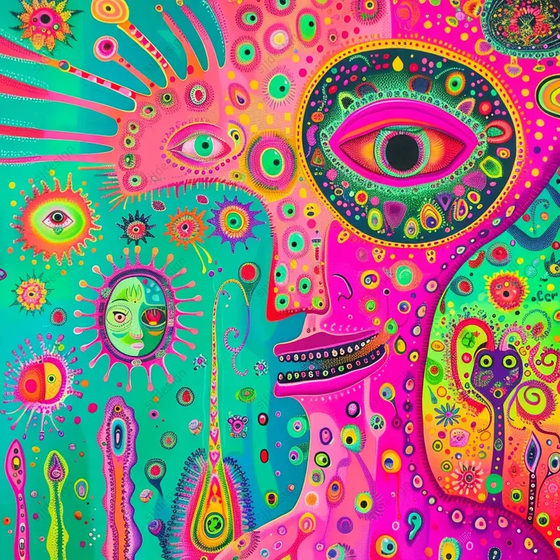 Psychedelic Doodleverse Chaos Art Midjourney Prompt | PromptBase