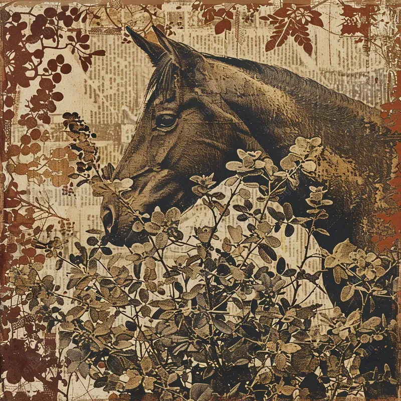 Vintage Nature Collage Art Midjourney Prompt | PromptBase