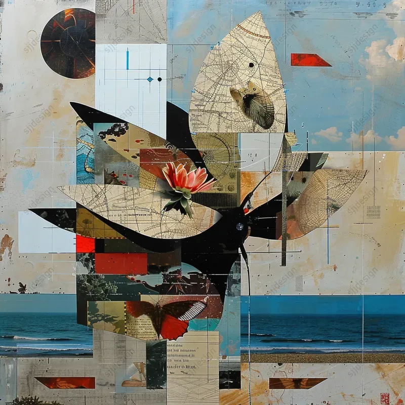 Vintage Dreams Map Collage Art Midjourney Prompt | PromptBase