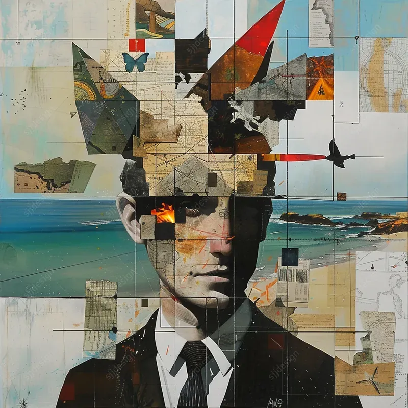 Vintage Dreams Map Collage Art Midjourney Prompt | PromptBase