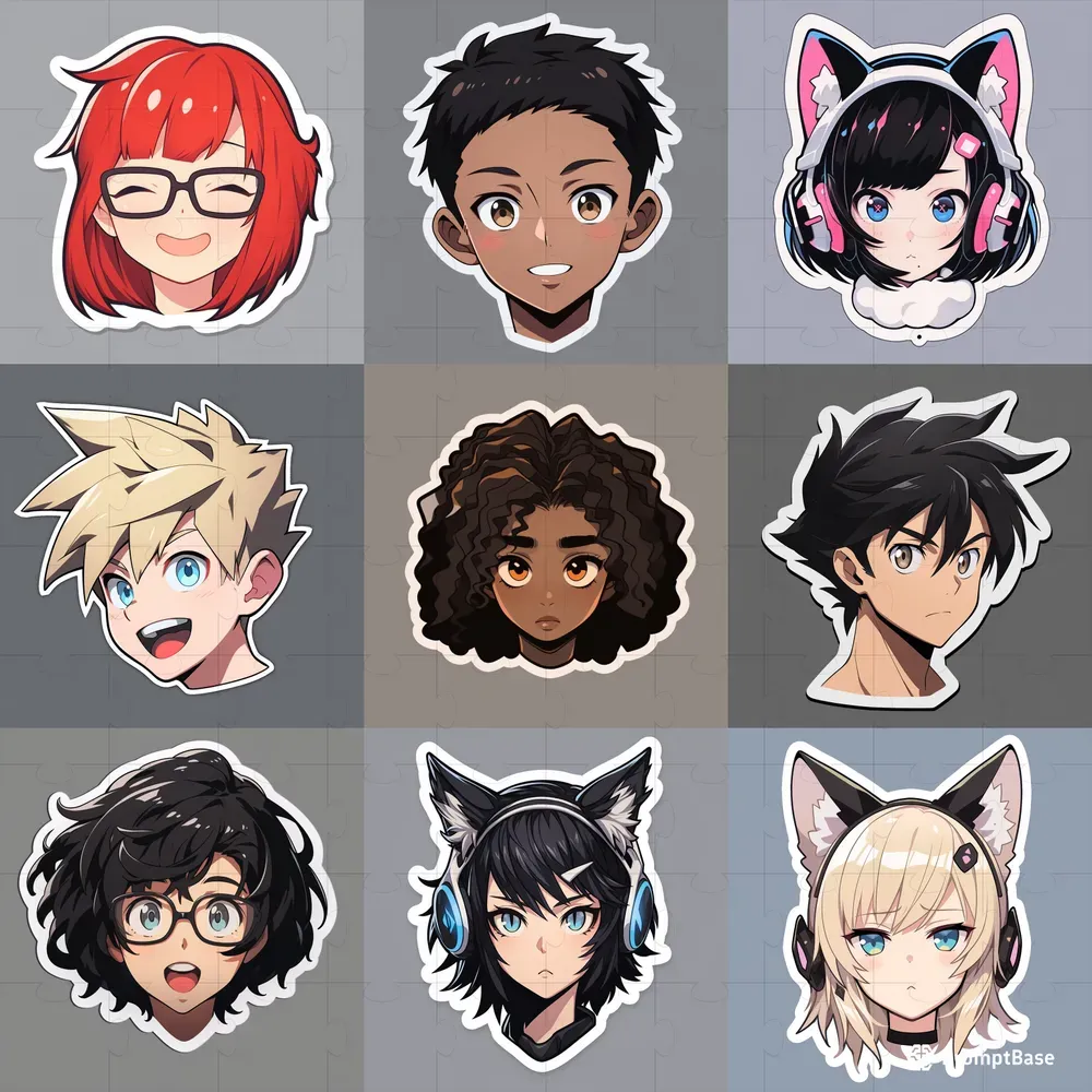 Custom Sticker - Anime Characters Midjourney Prompt | PromptBase