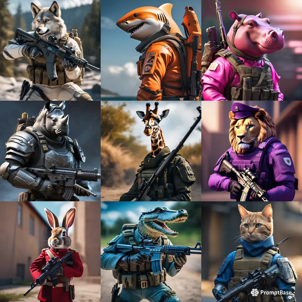 Humanoid Soldier Animals Stable Diffusion Prompt | PromptBase
