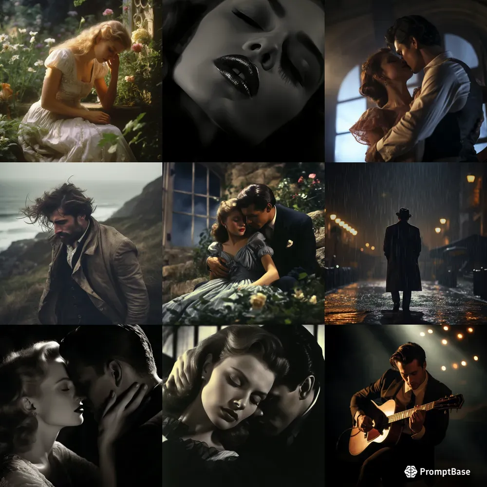 Melodramatic Vintage Stills Midjourney Prompt | PromptBase