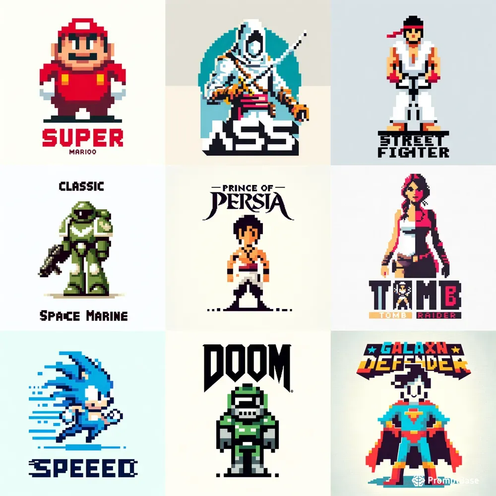 8-bit Character With Title Using Dall-e 3 DALL·E Prompt | PromptBase