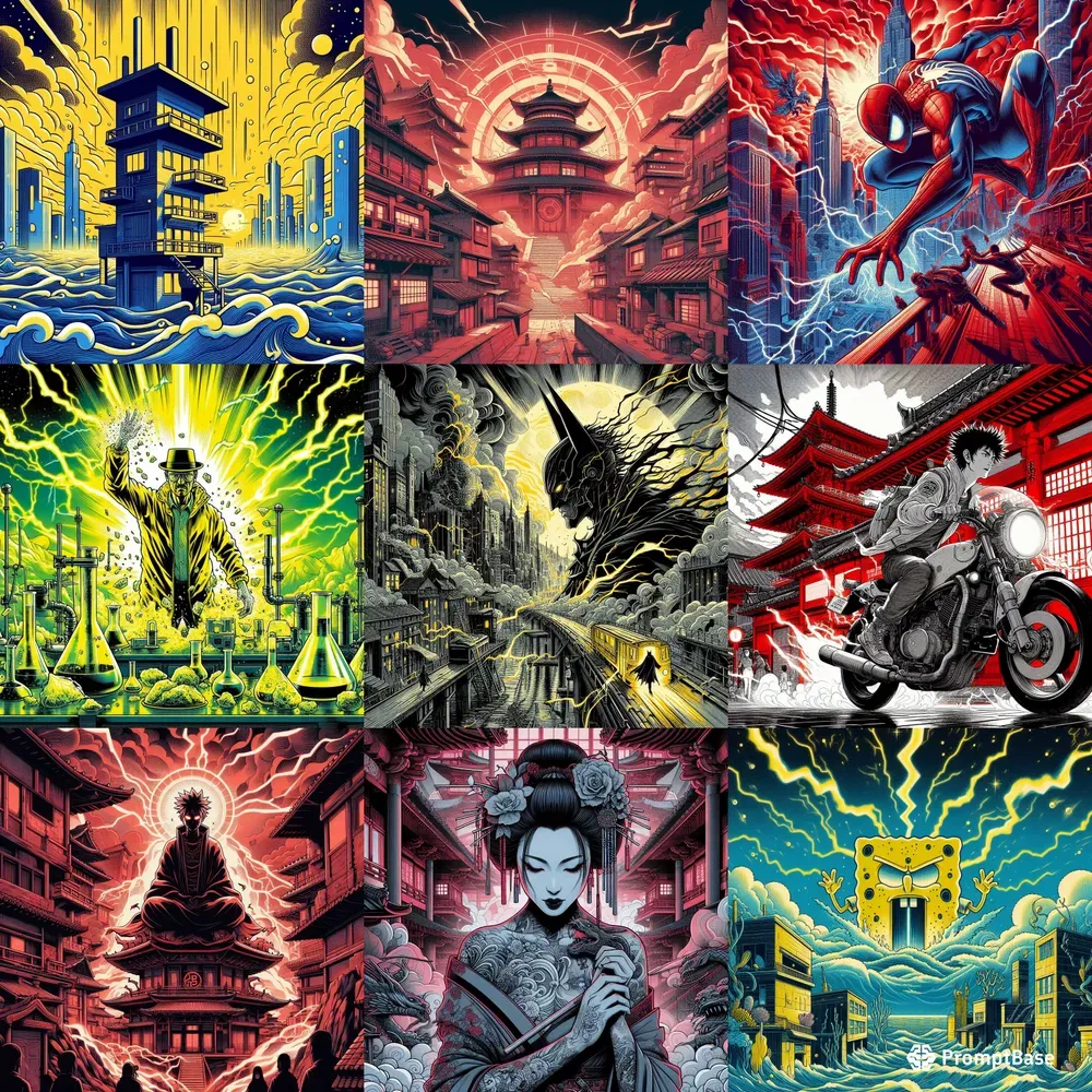 Dramatic Akira Style DALL·E Prompt | PromptBase