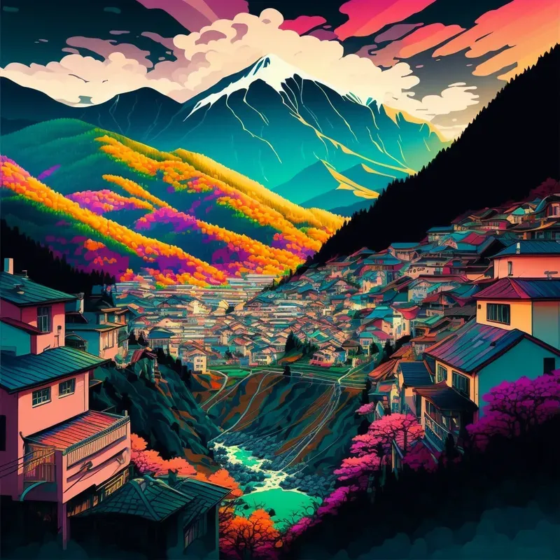 Cel Shaded Landscapes Midjourney Prompt | PromptBase