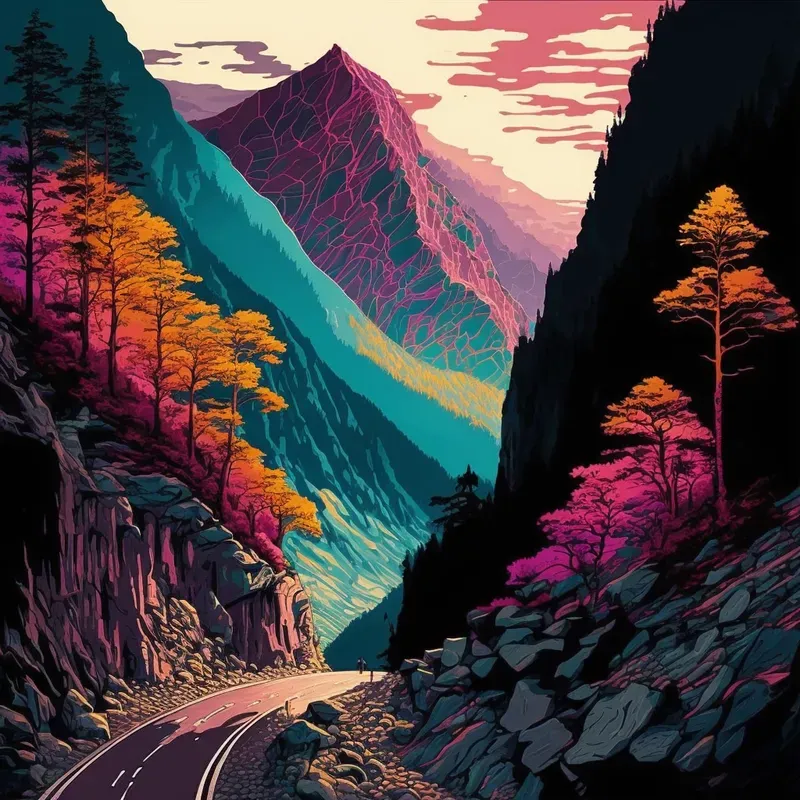 Cel Shaded Landscapes Midjourney Prompt | PromptBase