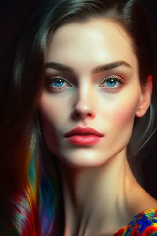 Colorful Women Portraits Midjourney Prompt | PromptBase