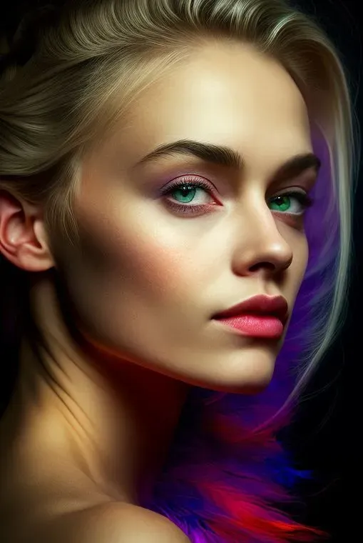 Colorful Women Portraits Midjourney Prompt | PromptBase