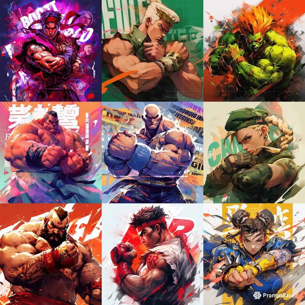 Street Fighter Graphic Design Posters Midjourney Prompt | PromptBase