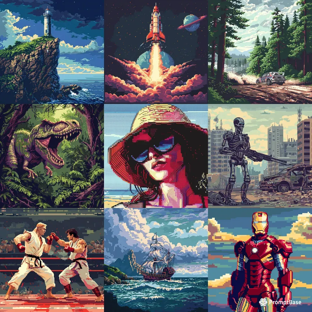 90s Retro Game Pixel Art Images Midjourney Prompt | PromptBase