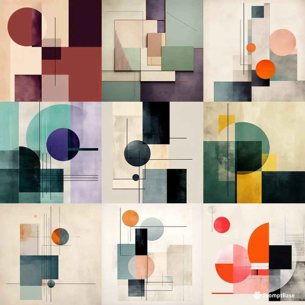 Minimalist Geometric Collages Midjourney Prompt | PromptBase