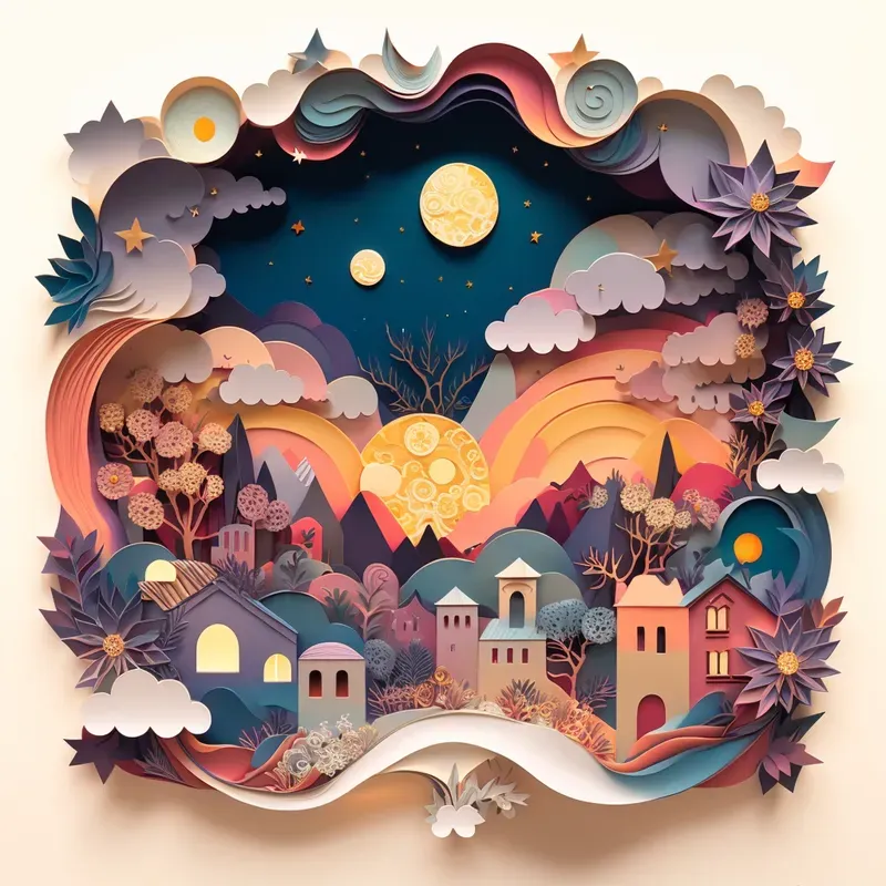 Multi Dimensional Paper Cut Crafts Midjourney Prompt | PromptBase