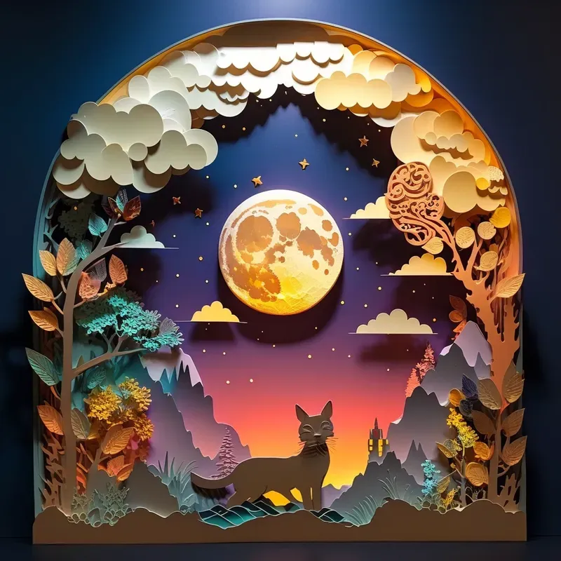 Multi Dimensional Paper Cut Crafts Midjourney Prompt | PromptBase