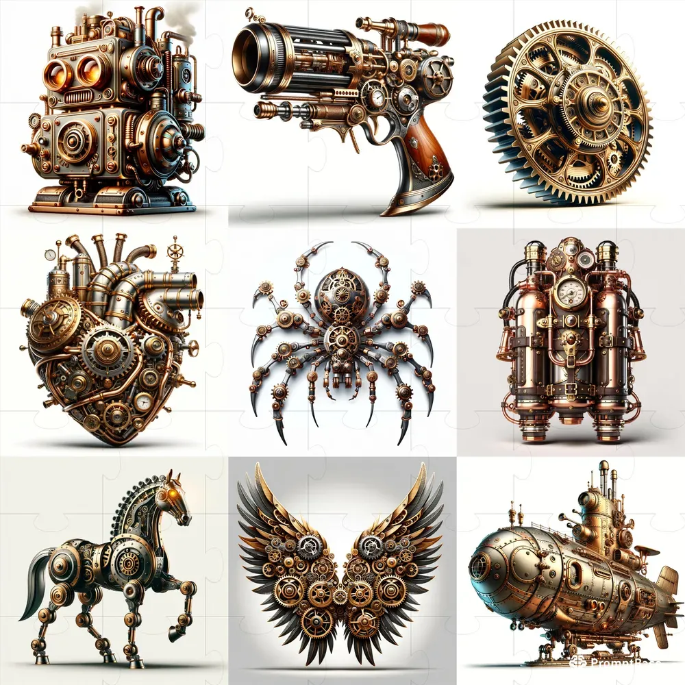 Steampunk Icons DALL·E Prompt | PromptBase