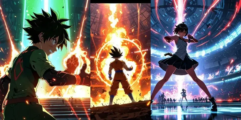 Epic Showdown Of Anime Heroes Generator App | PromptBase