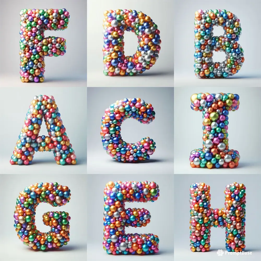 Foil Balloon Font Letters DALL·E Prompt | PromptBase