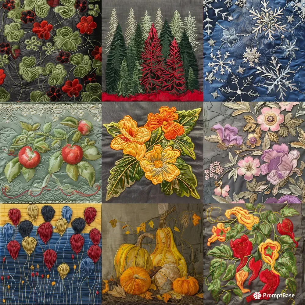 Realistic Embroidery Designs Midjourney Prompt | PromptBase