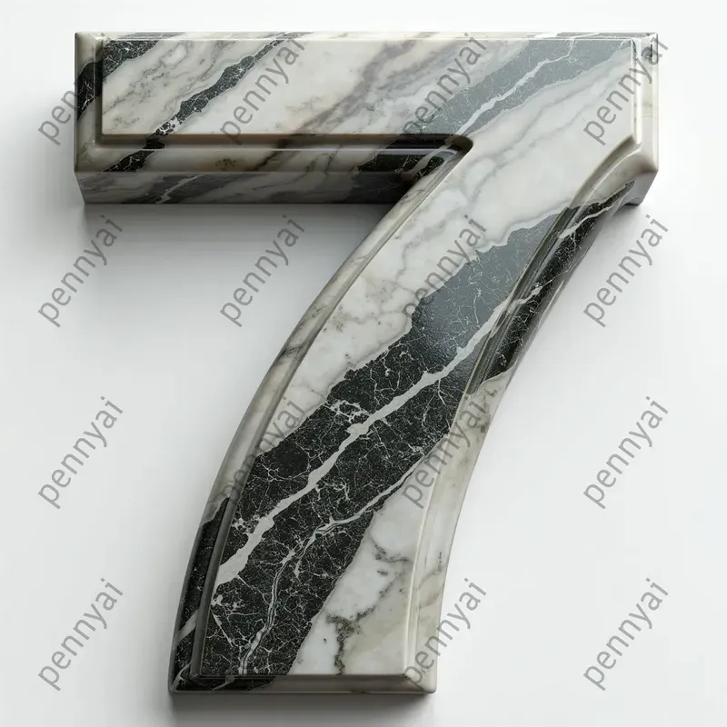 Marble 3D Letters And Numbers FLUX Prompt | PromptBase