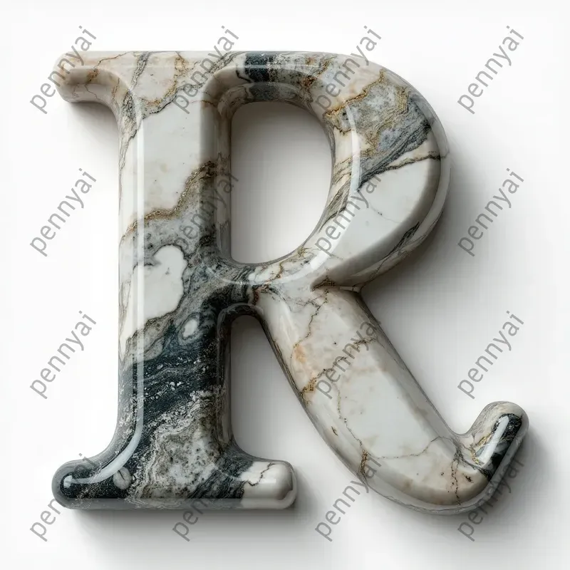 Marble 3D Letters And Numbers FLUX Prompt | PromptBase