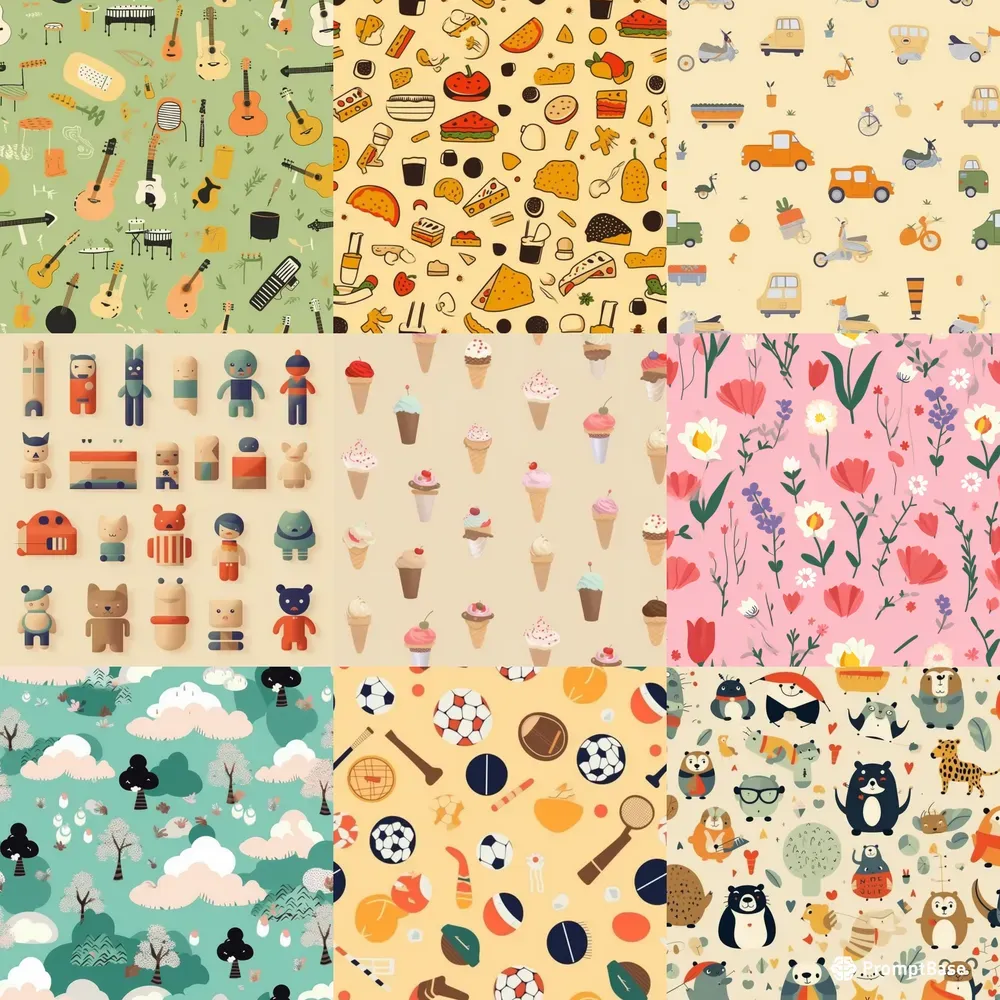 Playful Cute Graphic Wallpaper Design Midjourney Prompt | PromptBase