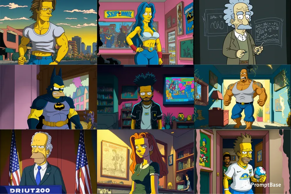 Turn Famous People Or Characters Into Simpsons Midjourney Prompt ...