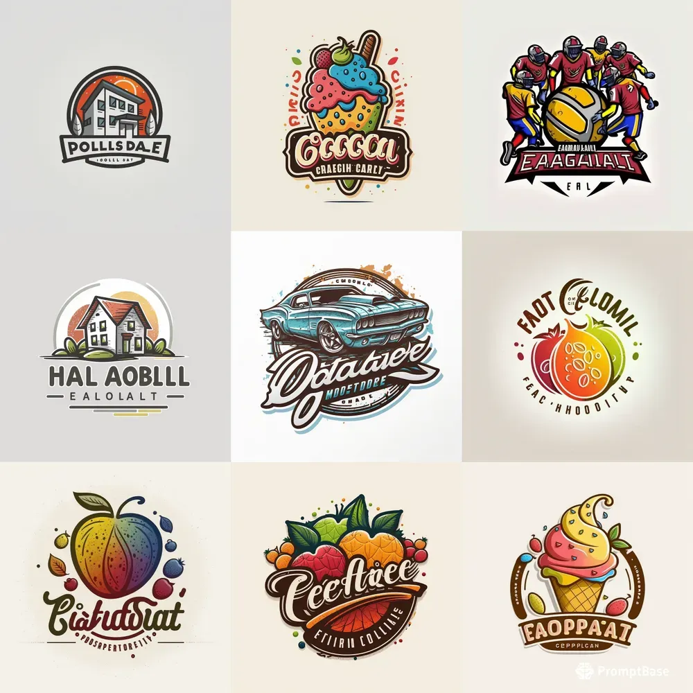 Colorful Doodle Custom Logos Midjourney Prompt | PromptBase