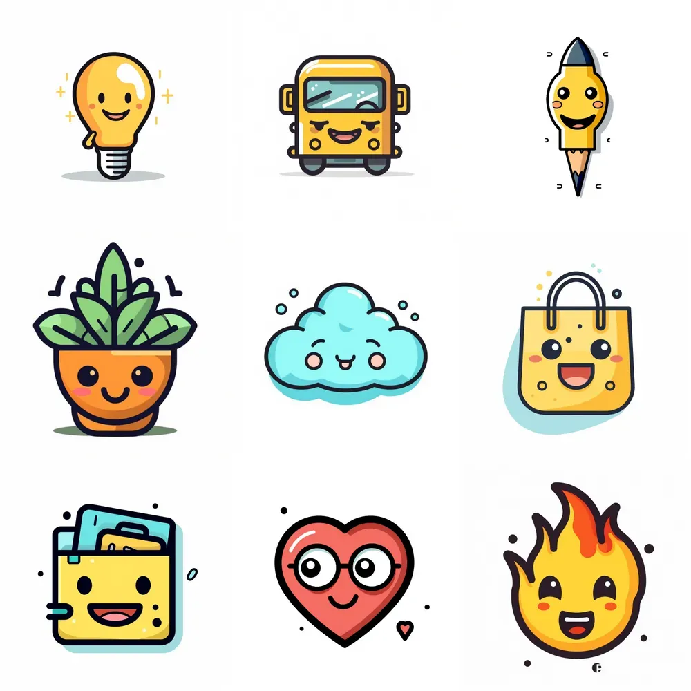 2D Emoji Icons Midjourney Prompt | PromptBase