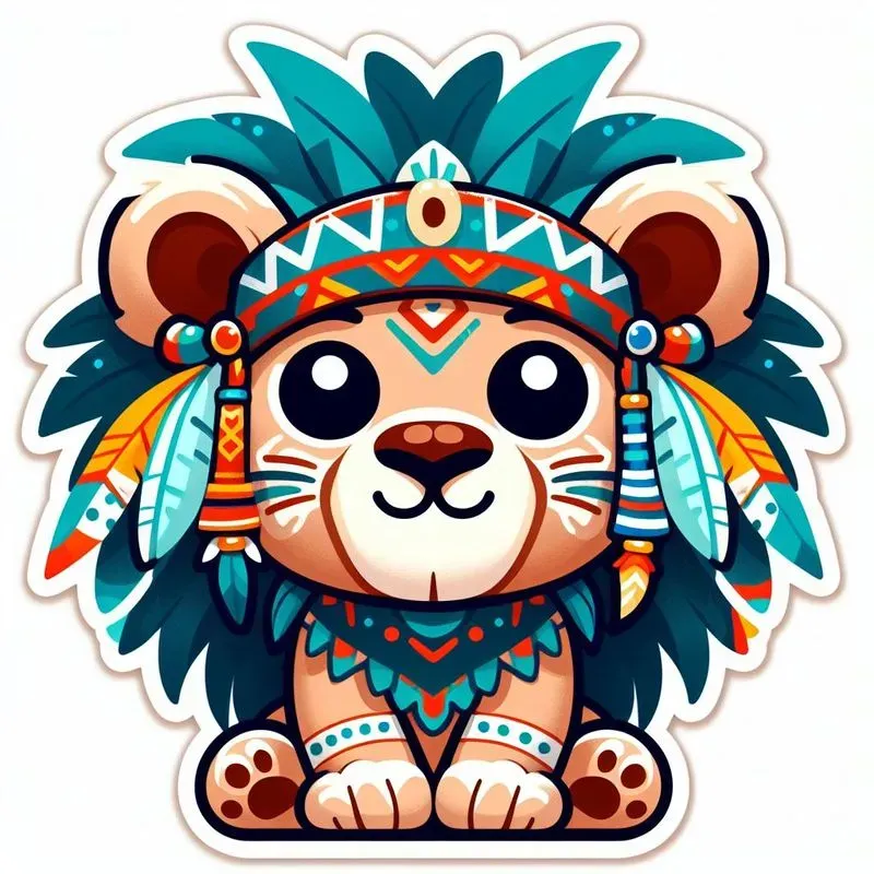Adorable Tribal Animal Stickers DALL·E Prompt | PromptBase