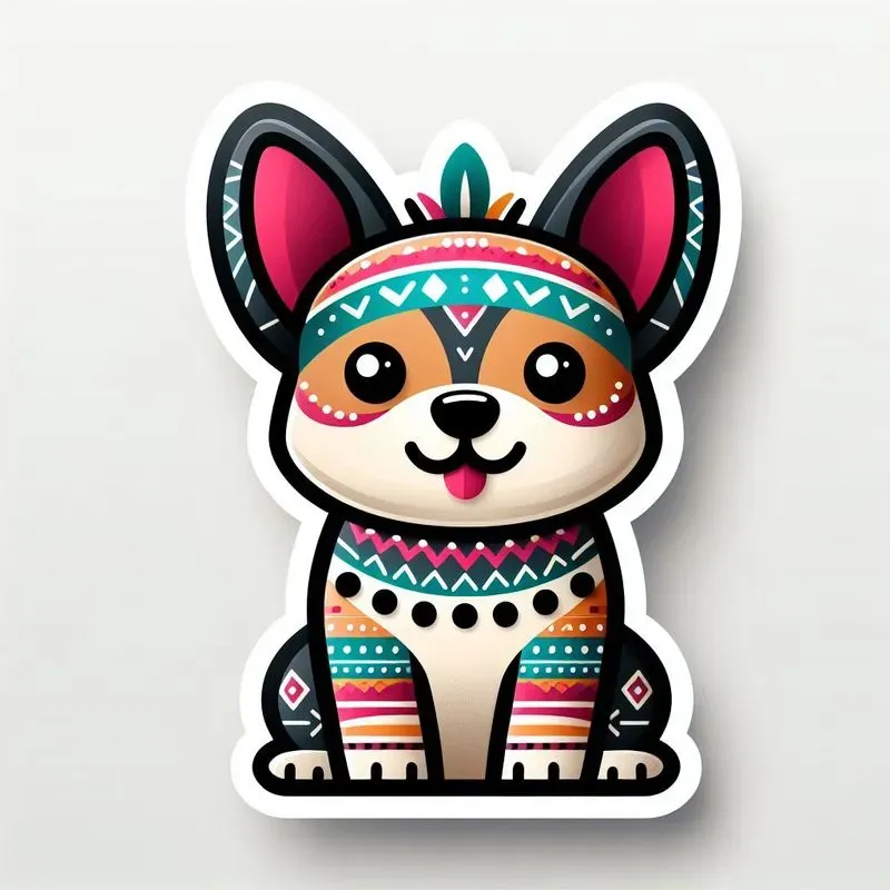 Adorable Tribal Animal Stickers DALL·E Prompt | PromptBase
