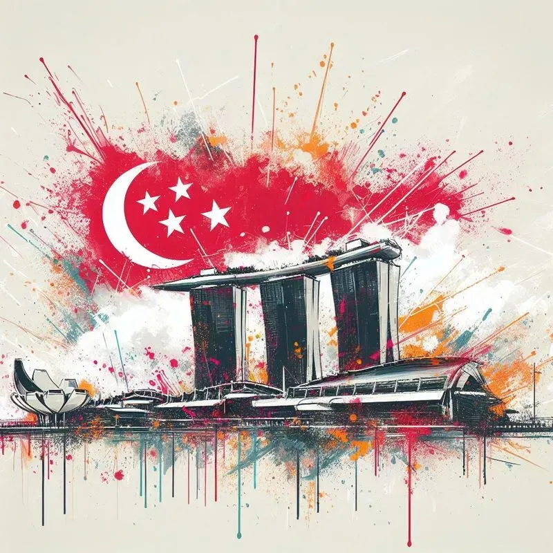 Iconic Landmarks With A Splash Of Color DALL·E Prompt | PromptBase