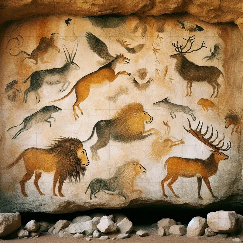 Ancient Cave Paintings DALL·E Prompt | PromptBase