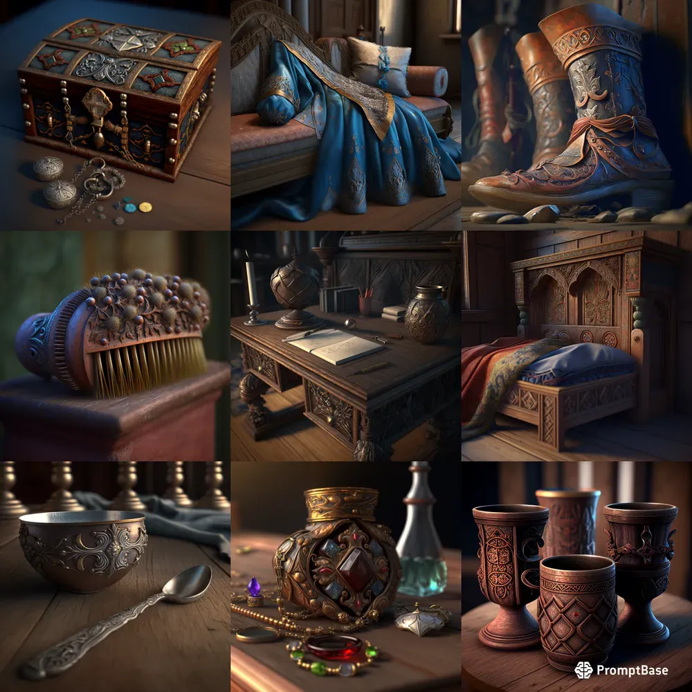 Medieval Items Midjourney Prompt | PromptBase