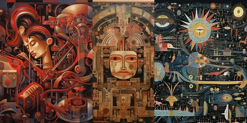 Futurist Aztec Art Midjourney Prompt | PromptBase