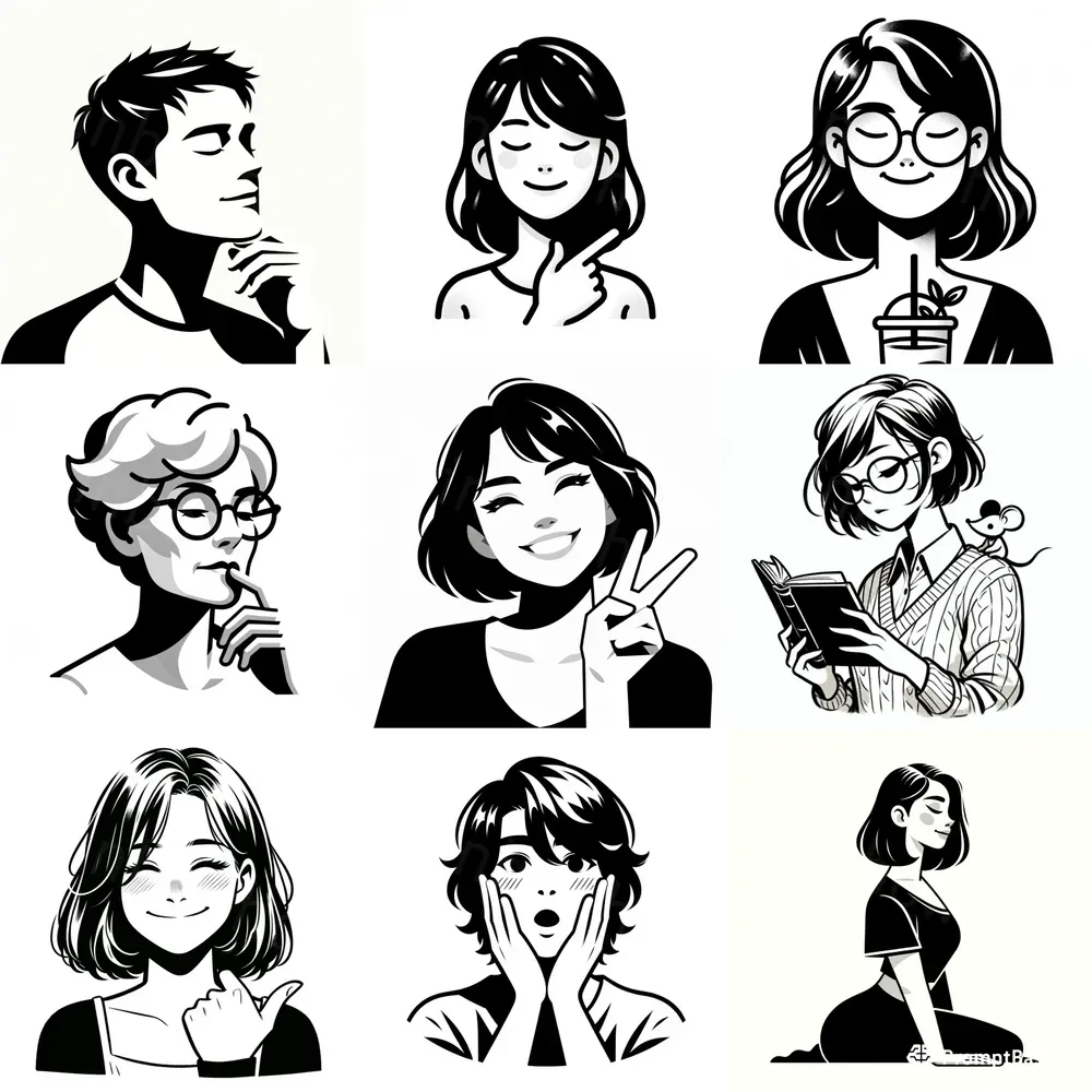 Notion Style Illustration Characters DALL·E Prompt | PromptBase