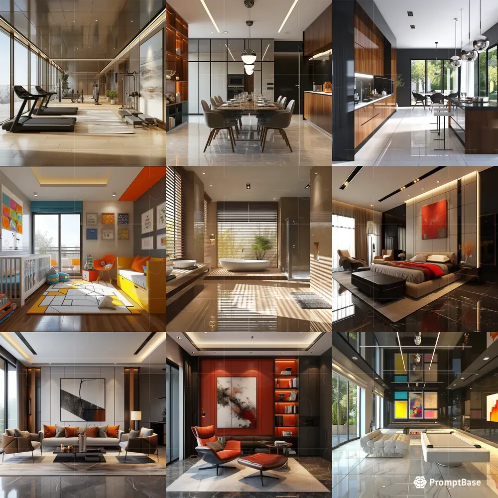 3D Modern Interior Designs Midjourney Prompt | PromptBase
