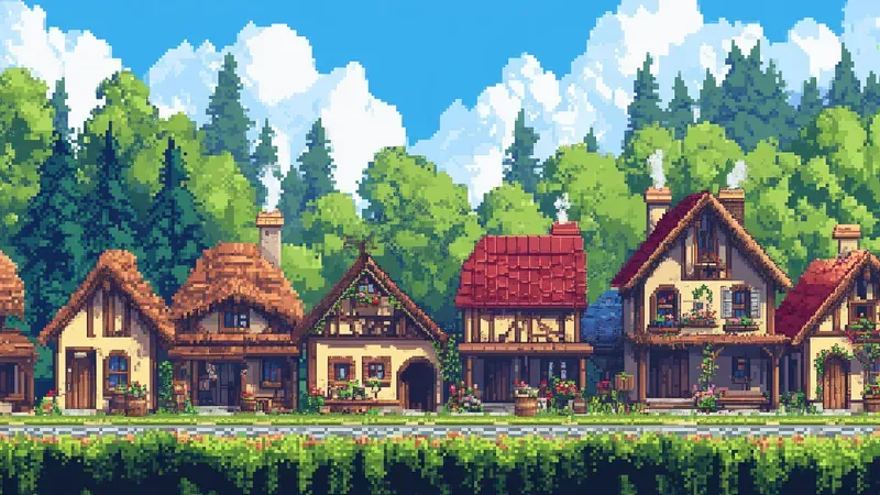 Pixel Mmorpg Fantasy Landscape Art Midjourney Prompt | PromptBase