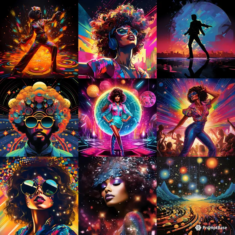 Disco Boogie Illustrations Midjourney Prompt | PromptBase