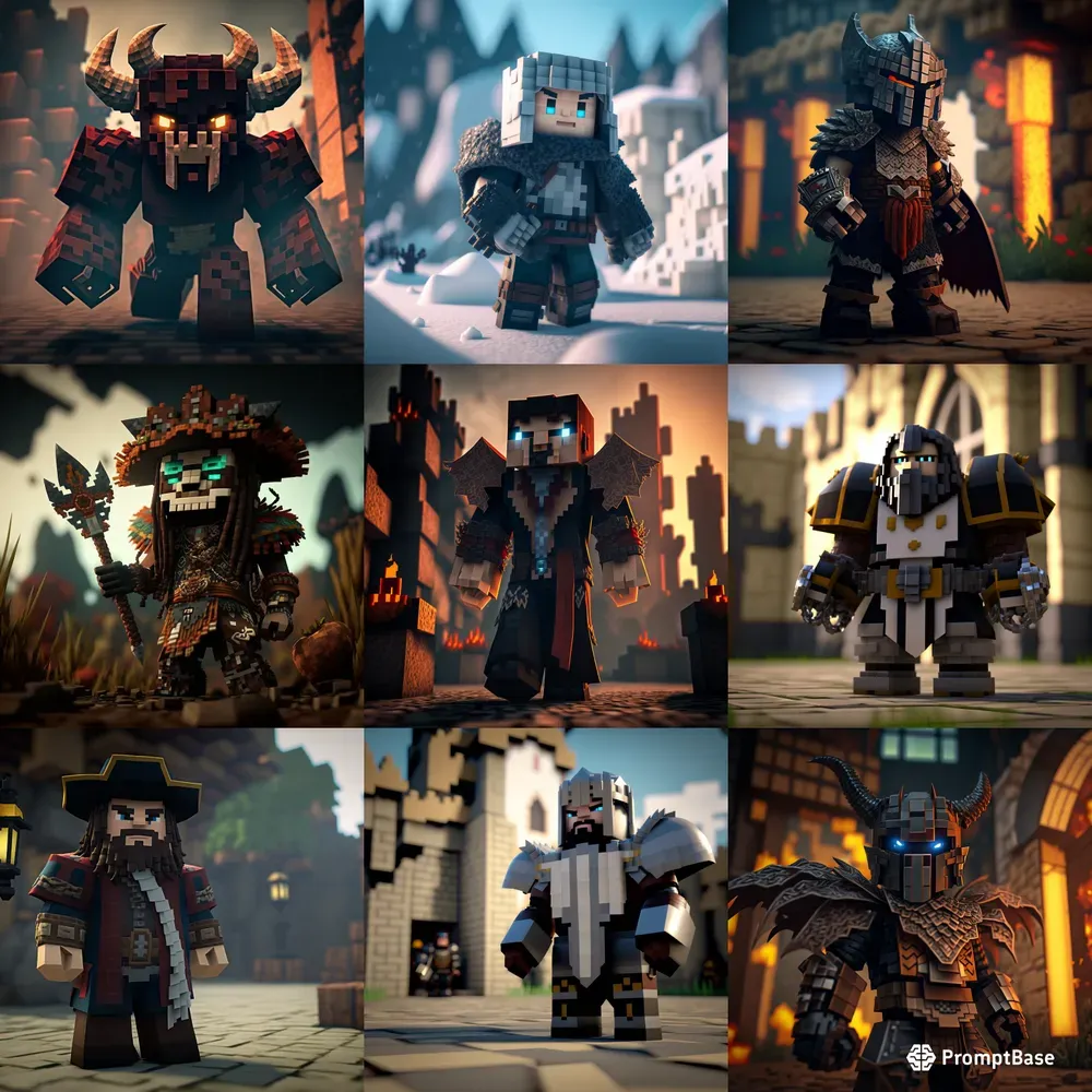 Next-gen Minecraft Characters Midjourney Prompt | PromptBase