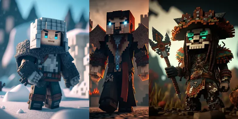 Next-gen Minecraft Characters Midjourney Prompt | PromptBase
