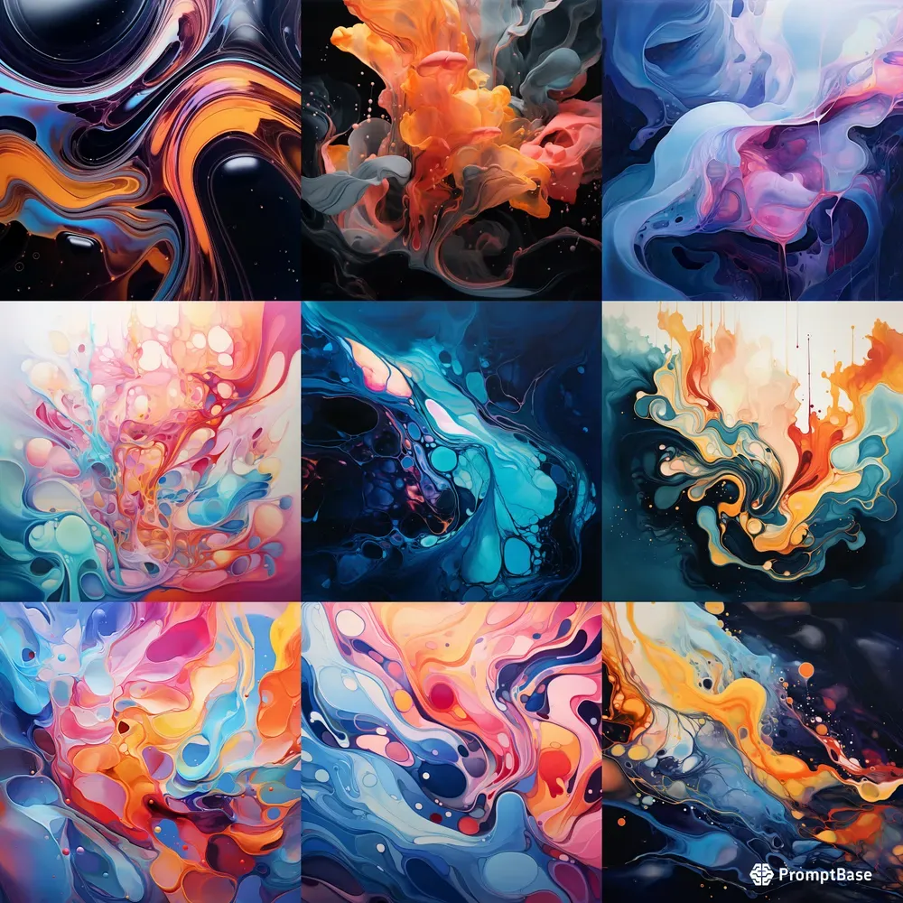 Liquid Creations Midjourney Prompt | PromptBase