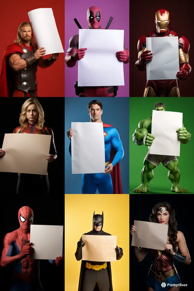 Superhero Stock Advertising Photos Midjourney Prompt | PromptBase